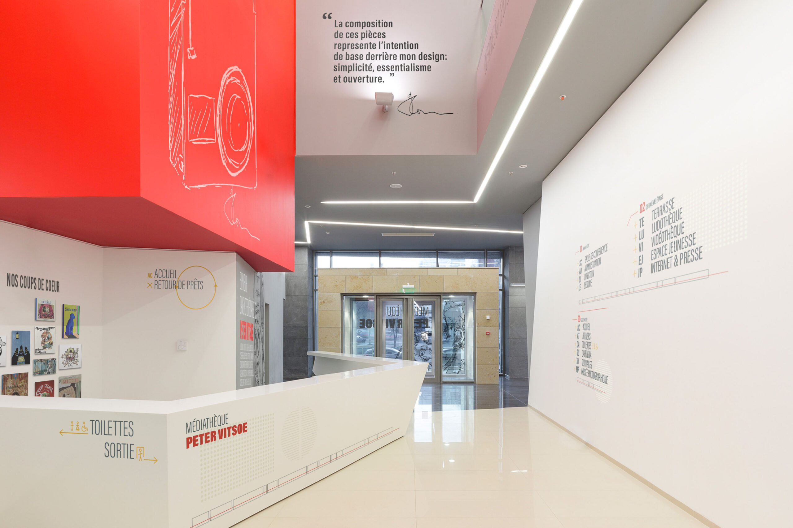 Signalétique intérieure globale - Bibliothèque Peter - signaletique.art ...